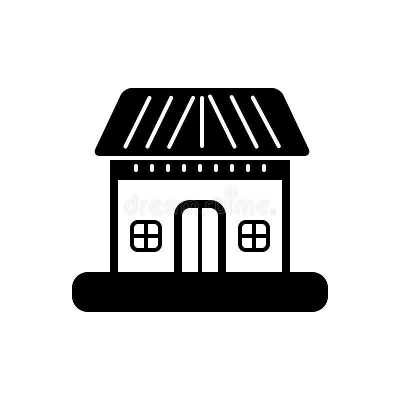 Black Solid Icon for House, Cottage and Hut Stock Vector - Illustration ...