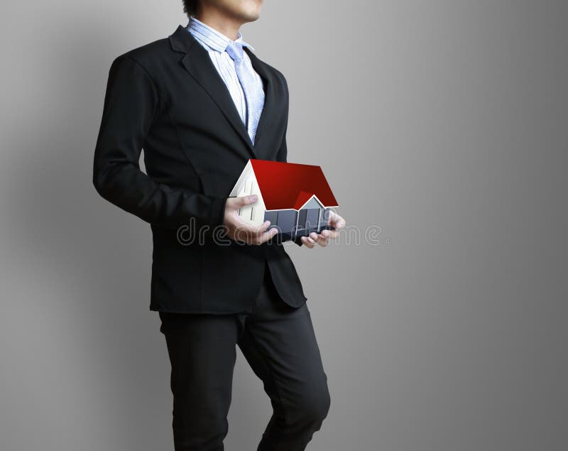 House in human hands stock illustration. Illustration of model - 80929013