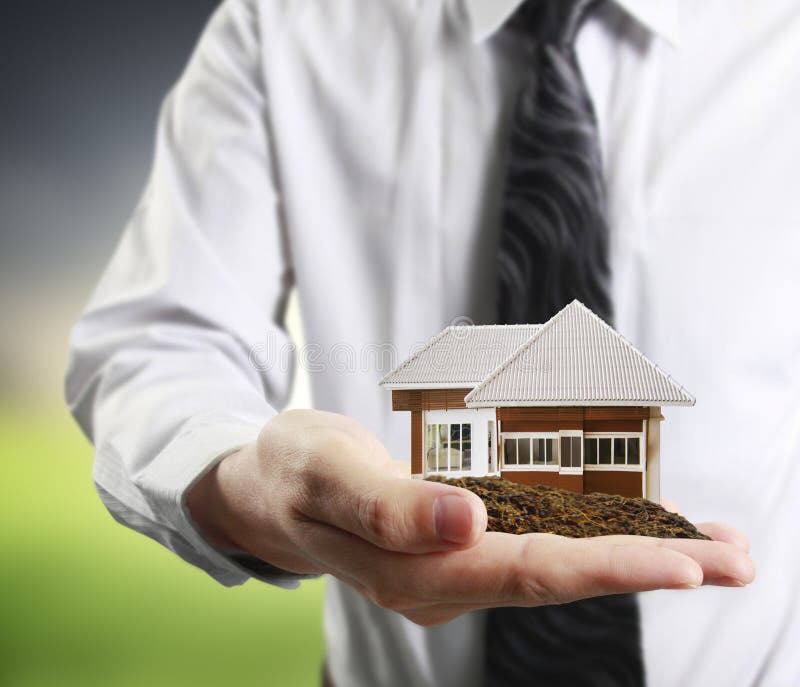 House in human hands stock illustration. Illustration of open - 78817376