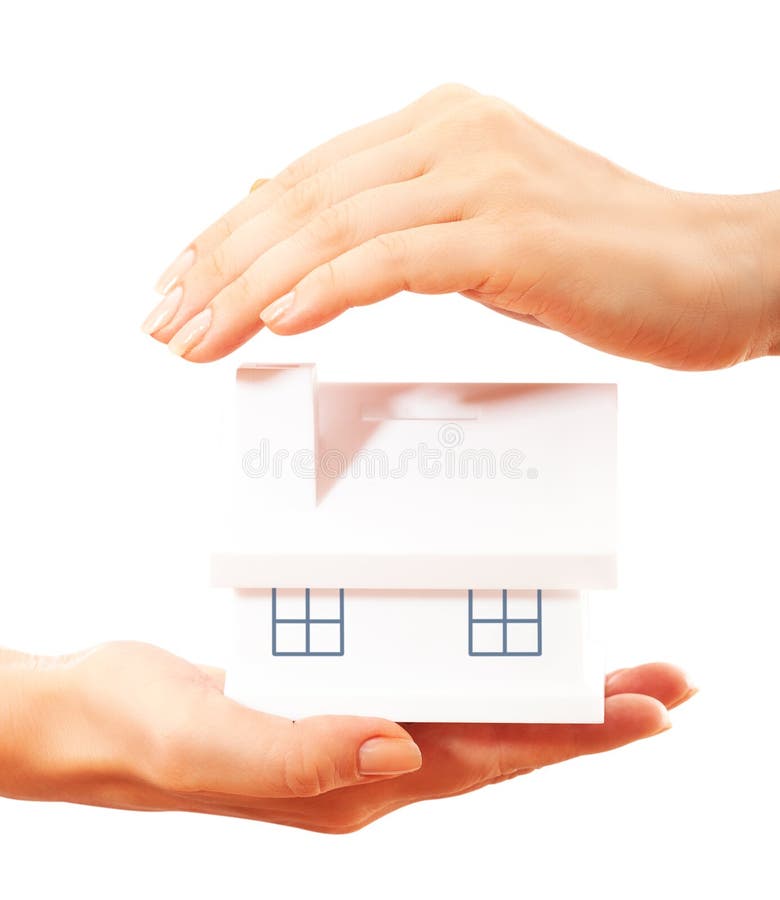 The house in human hands stock photo. Image of property - 32173126