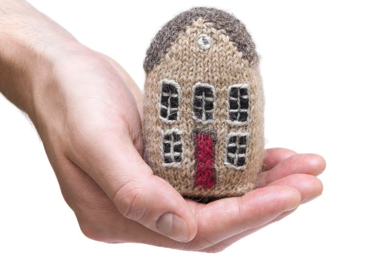 House in human hands stock image. Image of knitted, isolated - 49287643