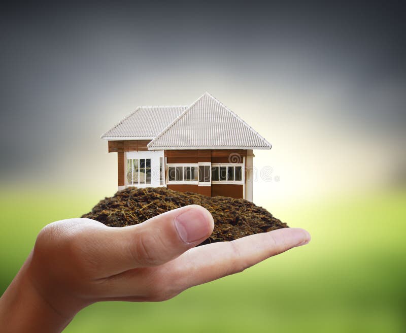 House in human hands stock illustration. Illustration of offer - 72693463