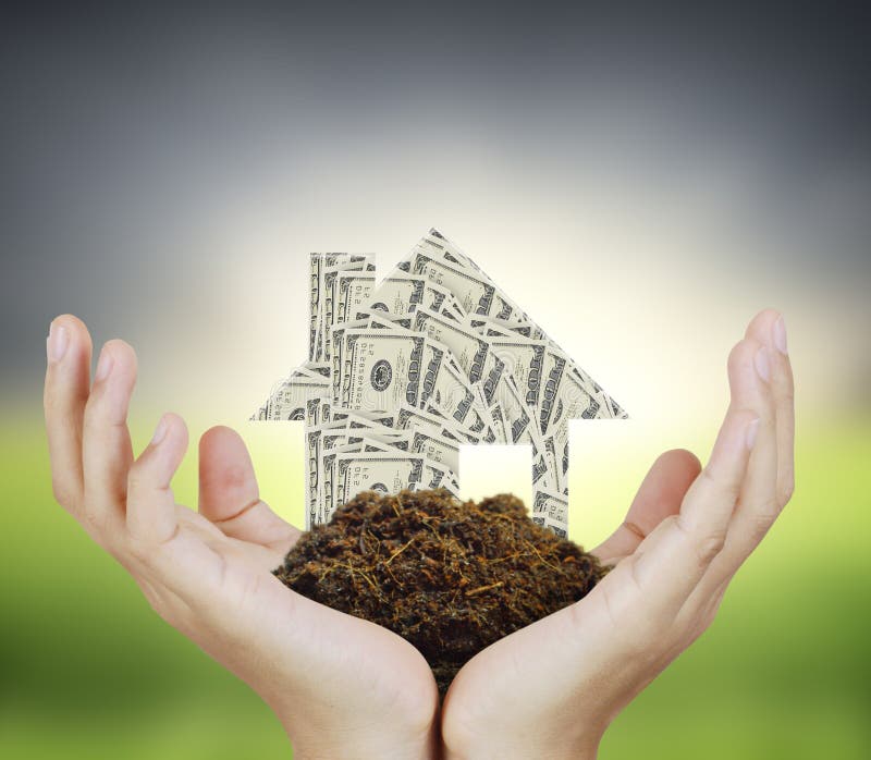 House in human hands stock illustration. Illustration of concept - 72693538