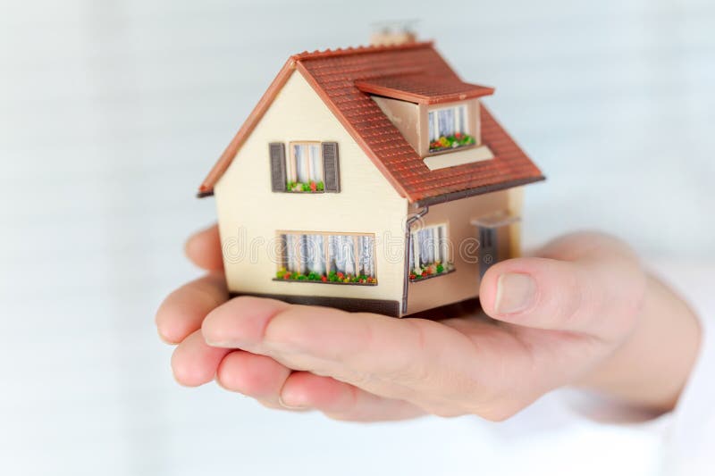 House in Human Hands on a White Background Stock Photo - Image of house ...
