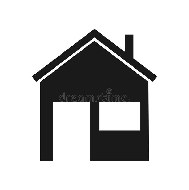 House icon black and white stock vector. Illustration of building ...