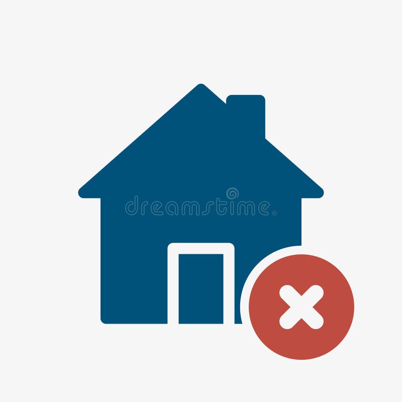 House Icon, Buildings Icon with Cancel Sign. House Icon and Close ...