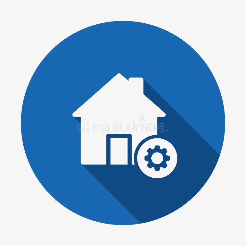 House Icon, Buildings Icon with Settings Sign. House Icon and Customize ...