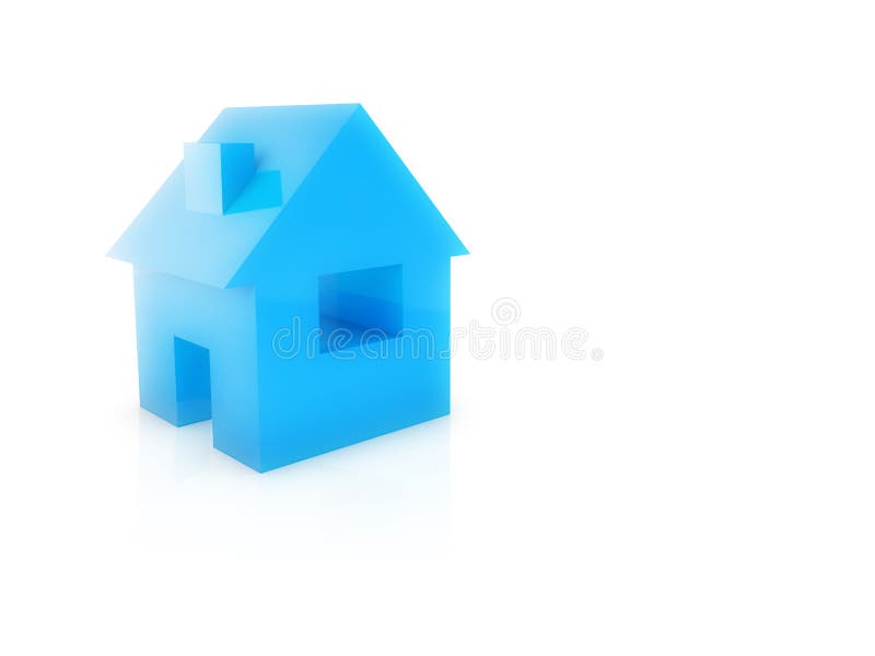Small blue house model stock illustration. Illustration of residential ...