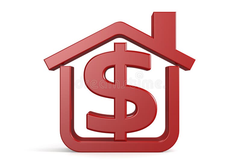 House Icon with Dollar Sign in Red Stock Illustration - Illustration of ...
