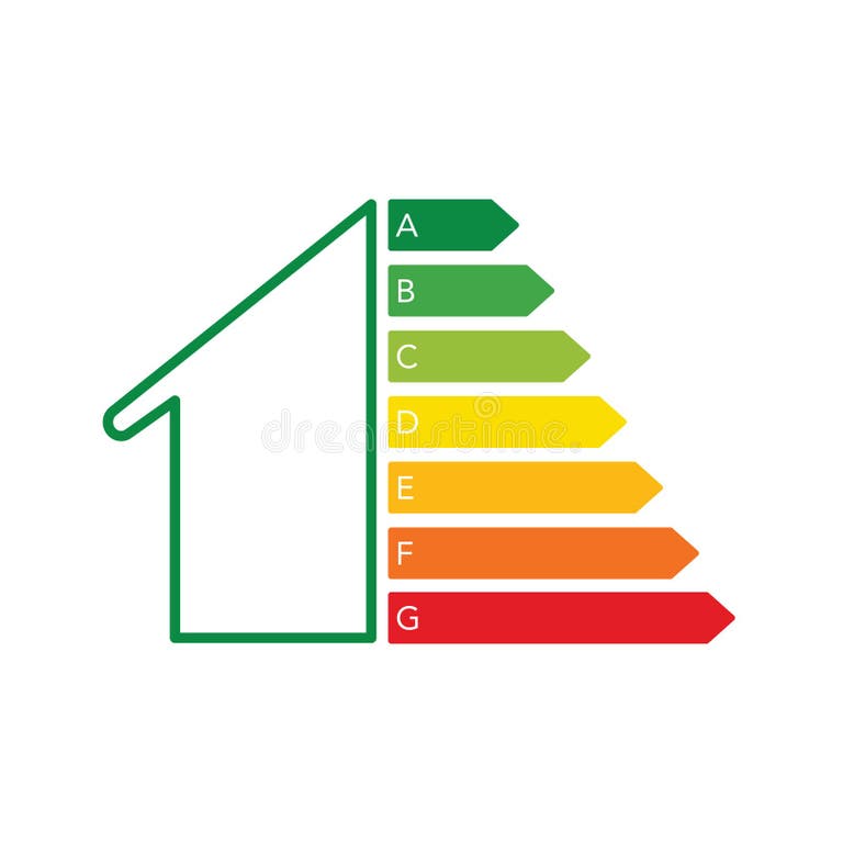 House Icon with Energy Rating. Energy Efficiency Concept with ...