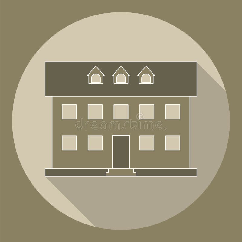 House Color Vector Isolated Flat Icon with Shadows. Stock Illustration ...