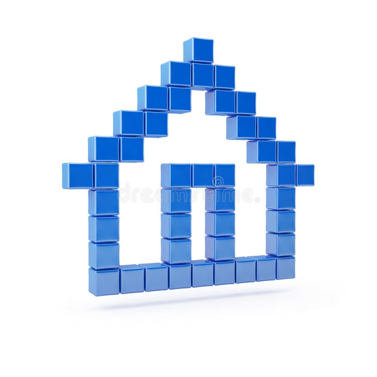 House icon stock illustration. Illustration of pixelated - 43298509