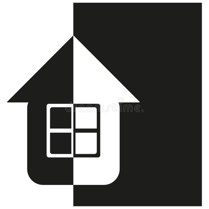House Icon. Home Structure Symbol. Window Grid Pattern. Vector Black ...