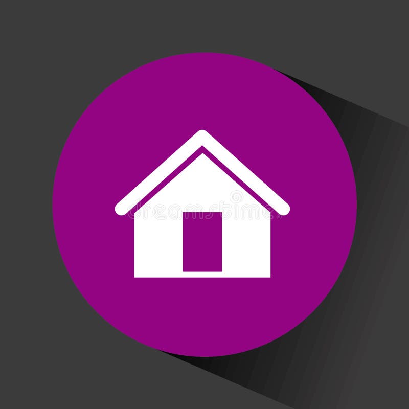 House Icon Inside Purple Circle Stock Vector - Illustration of global ...