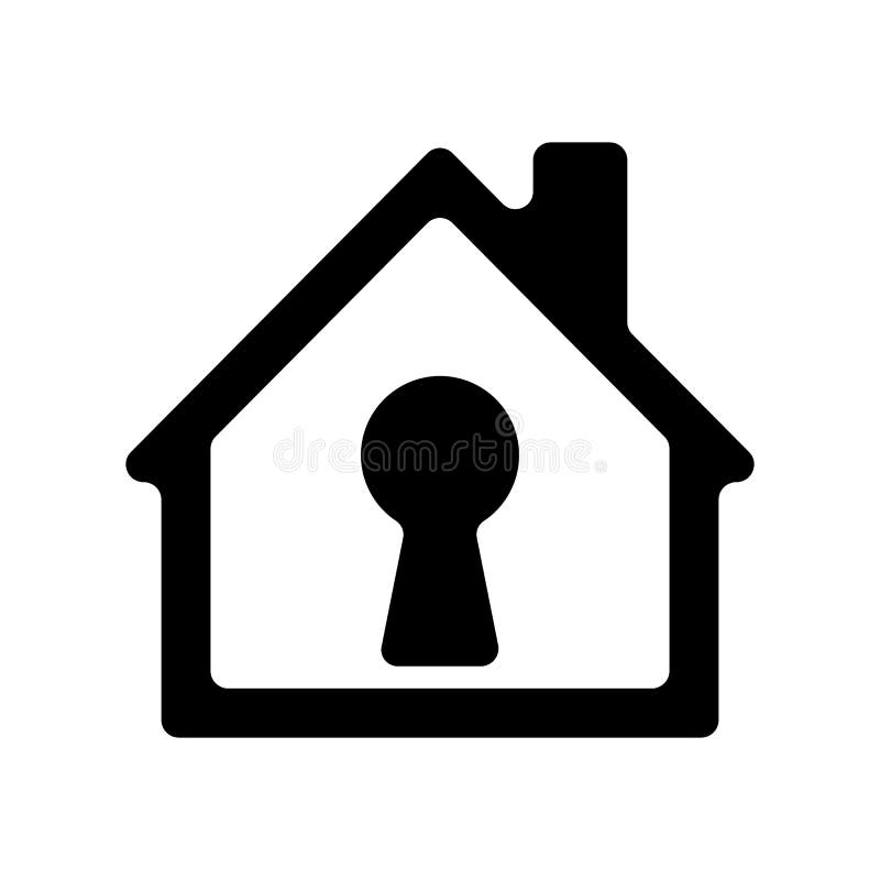 House Icon with Keyhole Inside Stock Vector - Illustration of concept ...