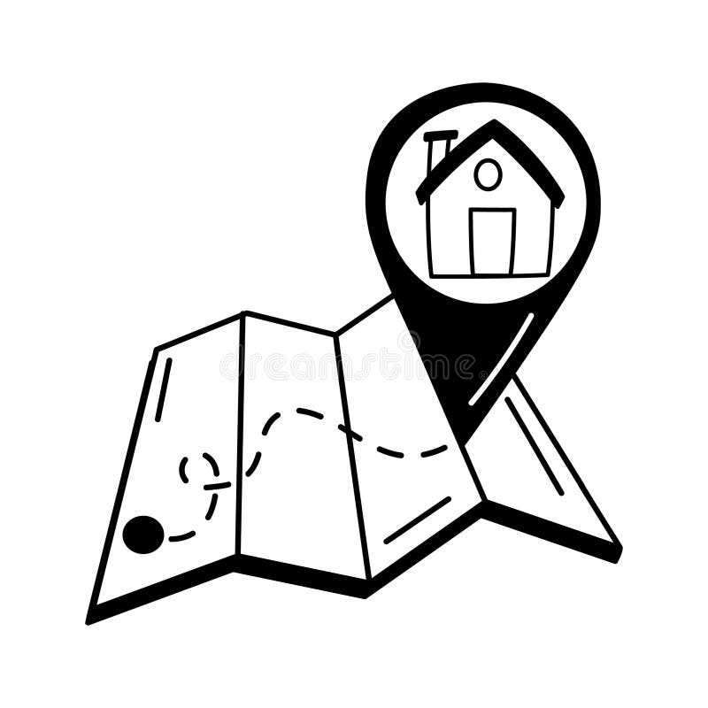 House Location Trendy Icon, Glyph Style Isolated on White Background ...
