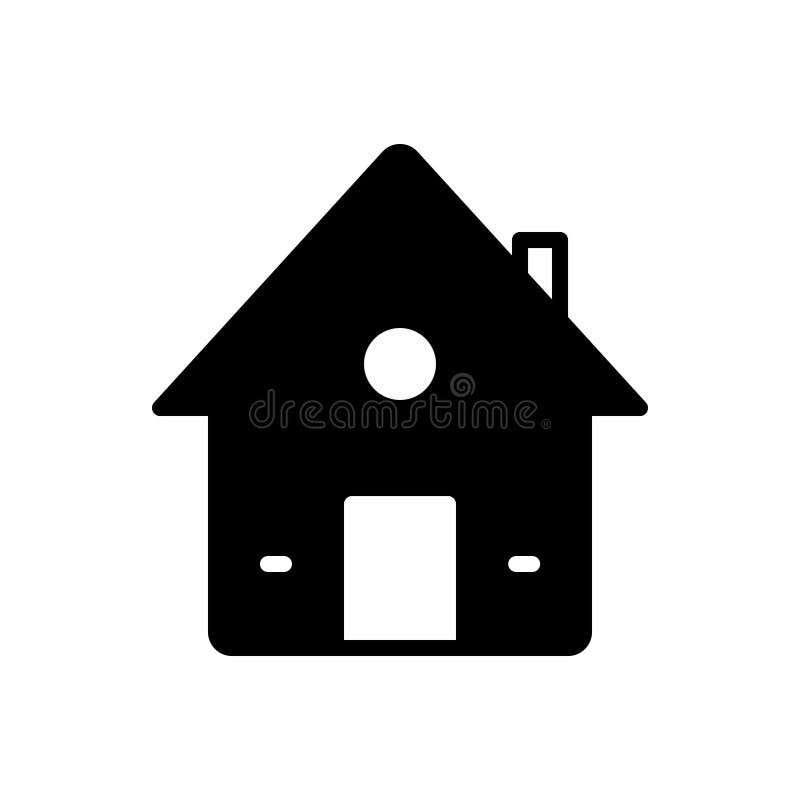 Black Solid Icon for House, Premises and Dwelling Stock Vector ...