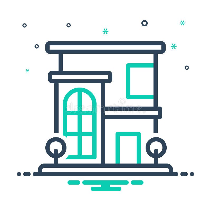 Mix Icon for House, Premises and Building Stock Vector - Illustration ...