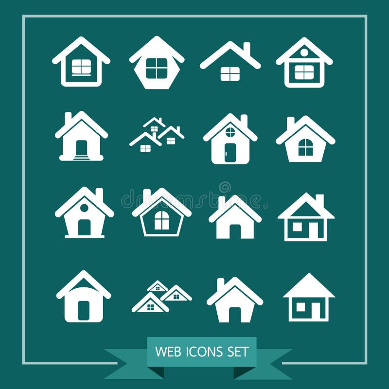 House Icon Real Estate Set for Website Stock Vector - Illustration of ...
