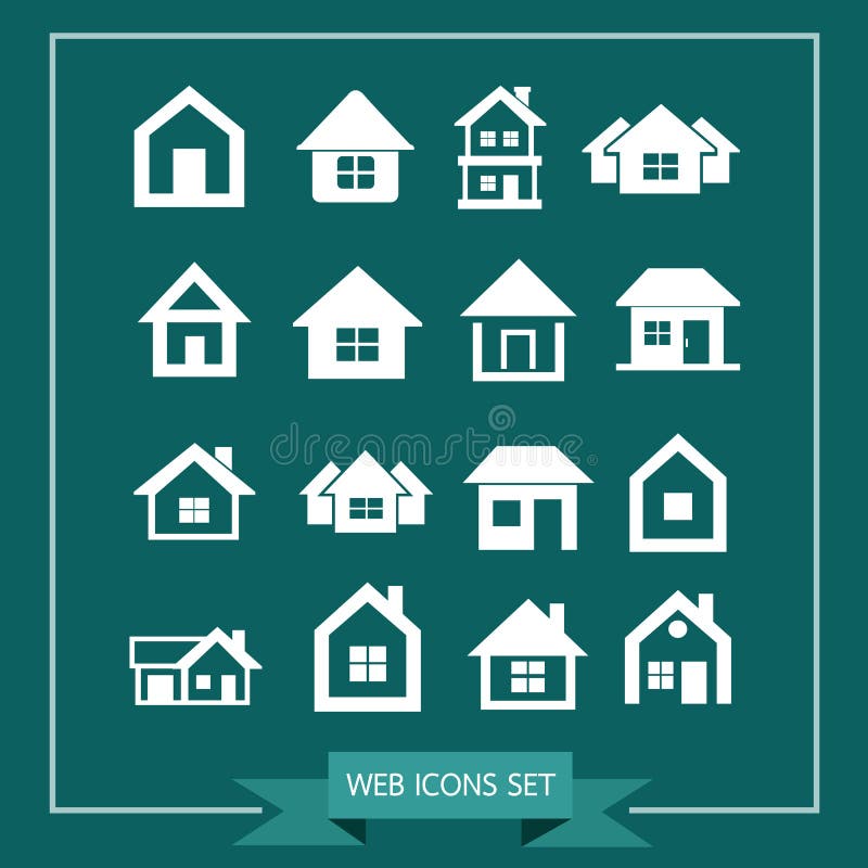 House Icon Real Estate Set for Website Stock Vector - Illustration of ...
