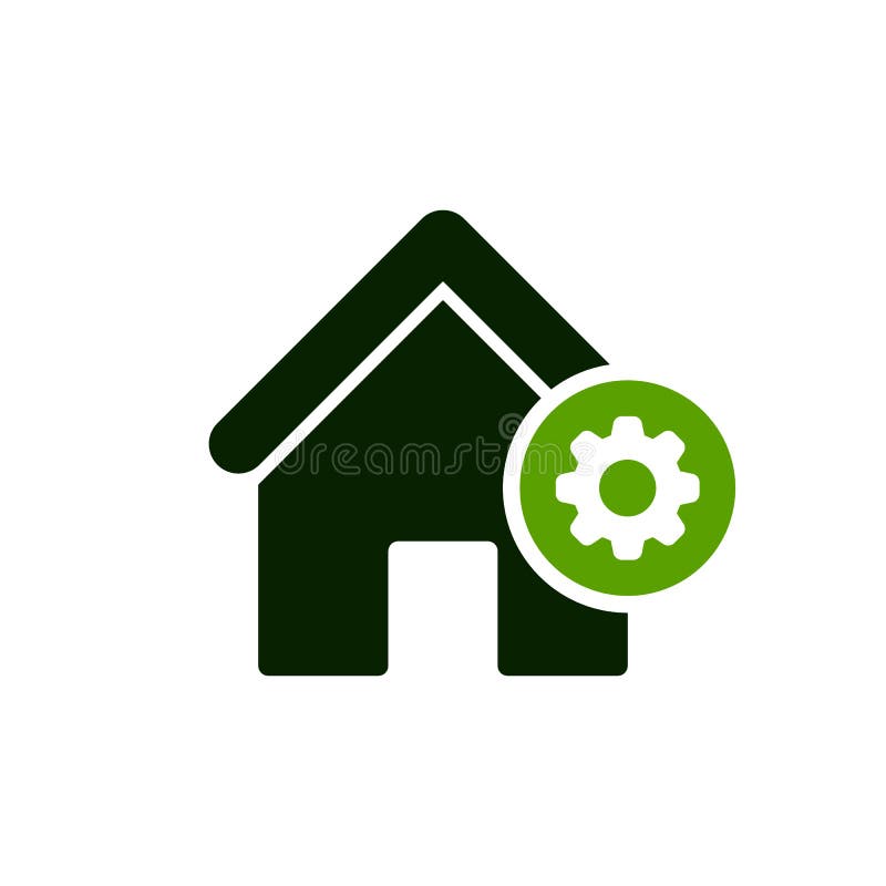 House Icon with Settings Sign. House Icon and Customize, Setup, Manage ...