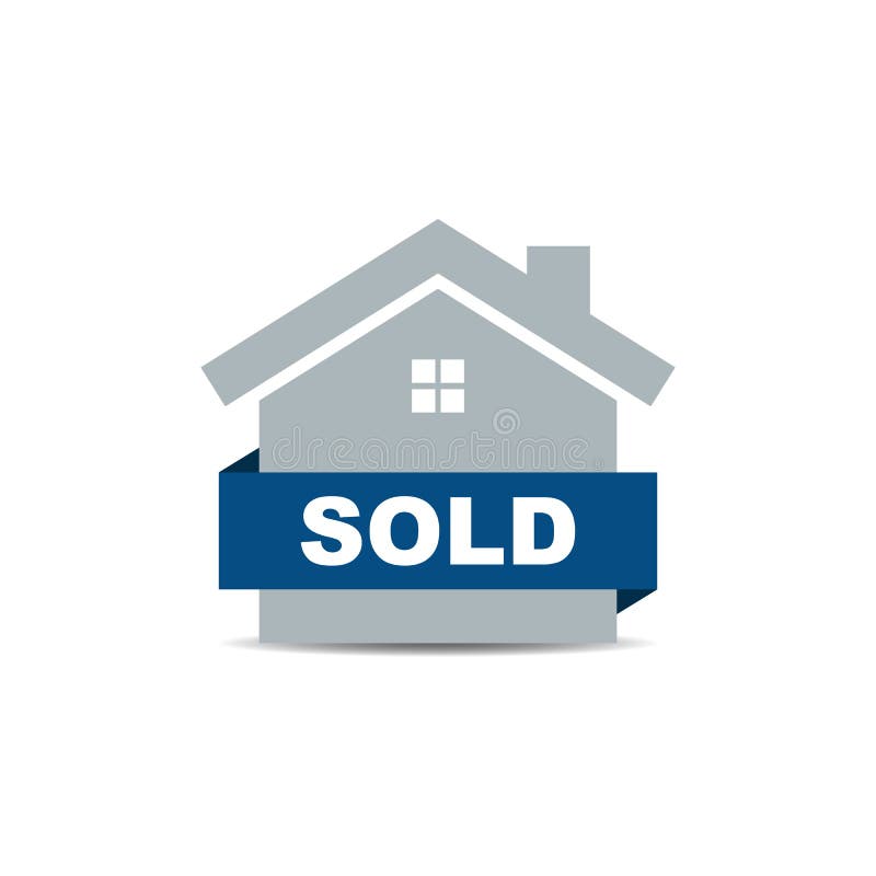 House Icon with Sold Label Sign Vector Logo Template Stock Vector ...
