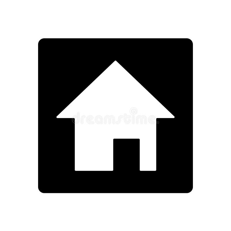 House Icon in a Square. Vector. Stock Vector - Illustration of flat ...