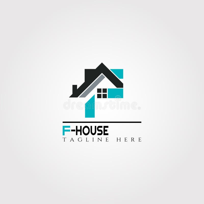House Icon Template with F Letter, Home Creative Vector Logo Design ...