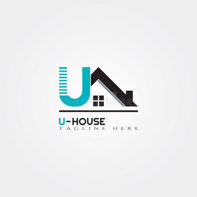 House Icon Template with U Letter, Home Creative Vector Logo Design ...