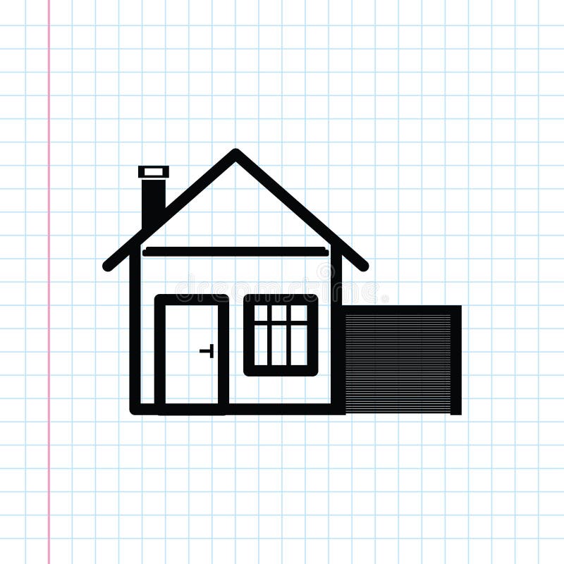 Hand Drawn Detached House, Home Icon. Stock Vector - Illustration of ...
