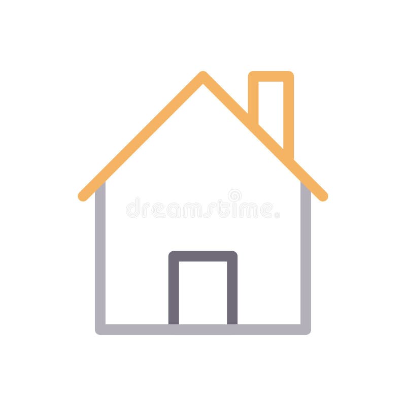 House Vector Color Line Icon Stock Vector - Illustration of clip ...
