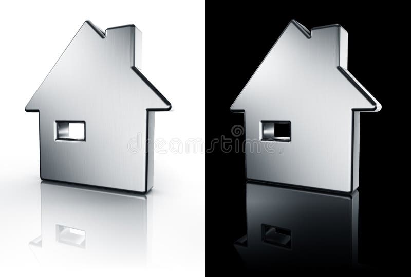 House Icon on White and Black Floor Stock Illustration - Illustration ...