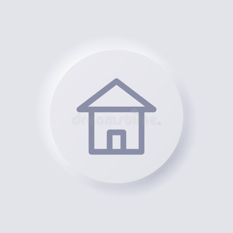 House Icon, White Neumorphism Soft UI Design. Stock Vector ...