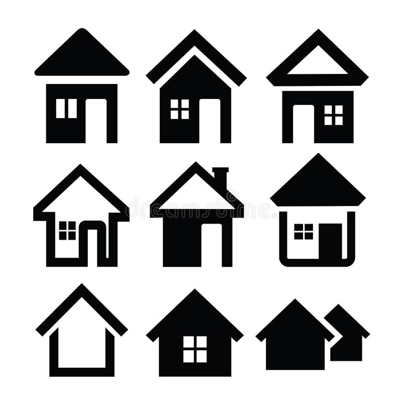 House icons set (VECTOR) stock vector. Illustration of silhouette ...