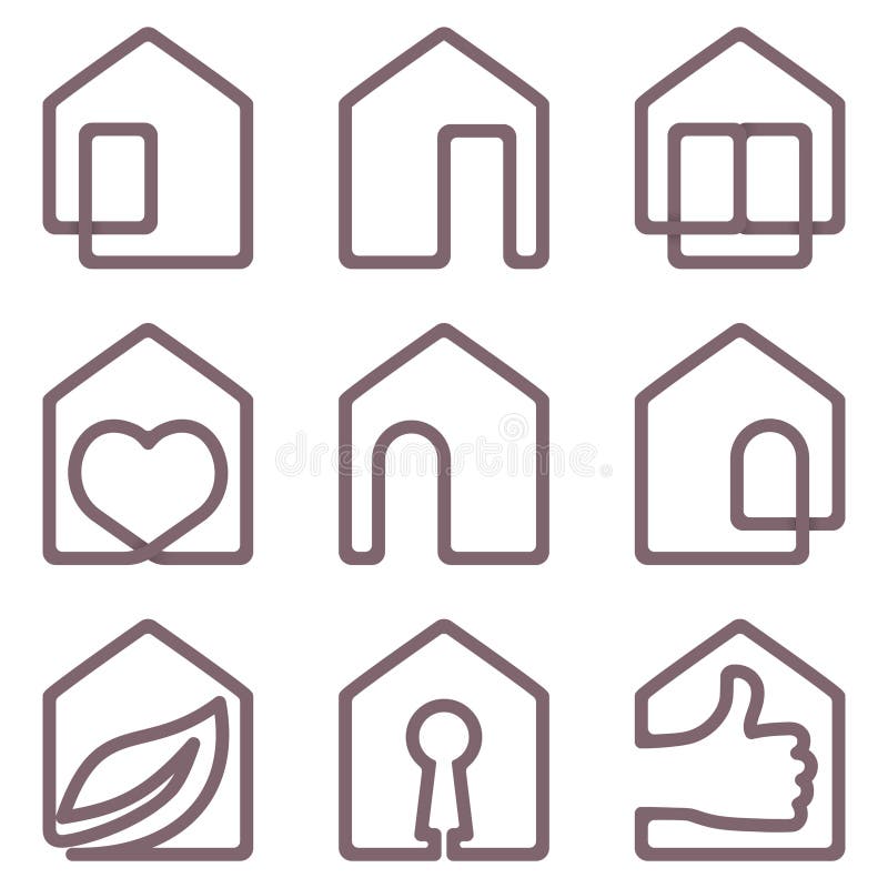 Nine logos set stock vector. Illustration of simplicity - 53516708