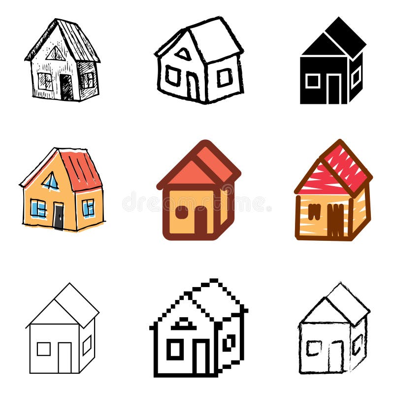 House icons set stock vector. Illustration of appartment - 23873043