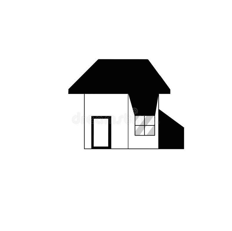 House Illustration Lines on White Background Stock Illustration ...