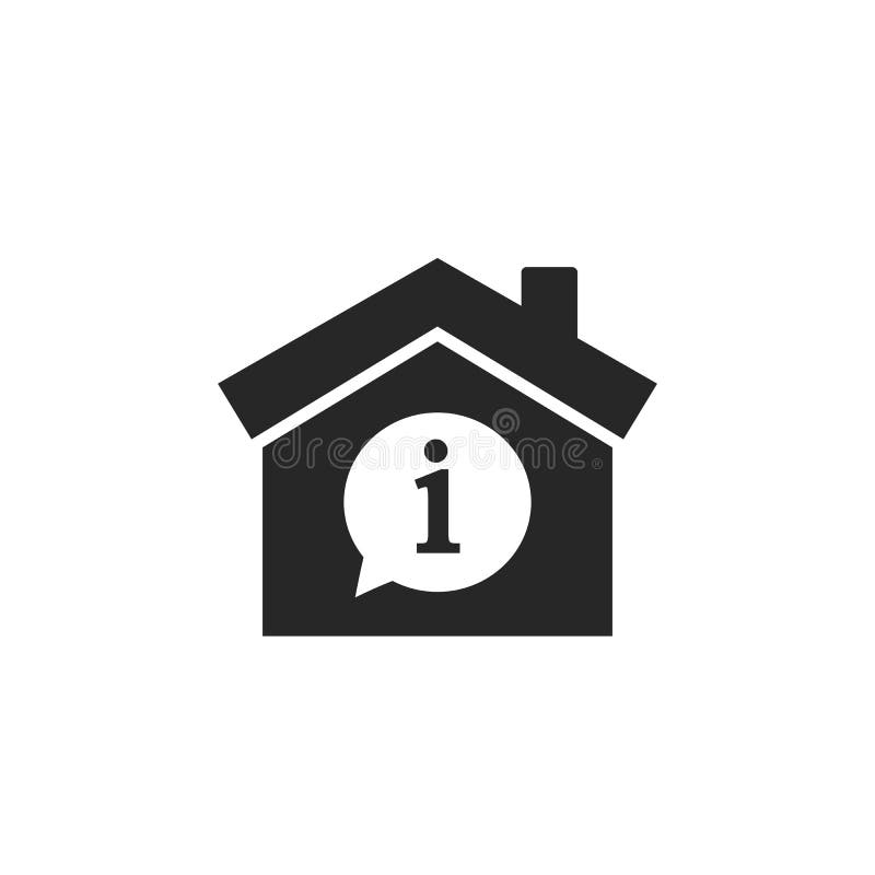 House with Info Mark Inside Icon. Vector Illustration Stock Vector ...