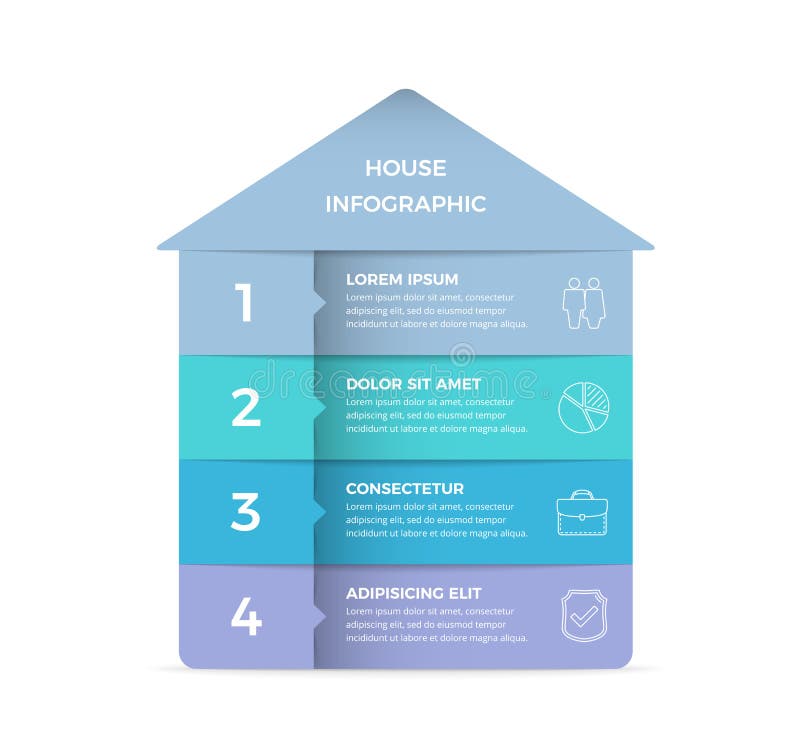 House - Infographic Template Stock Vector - Illustration of four ...
