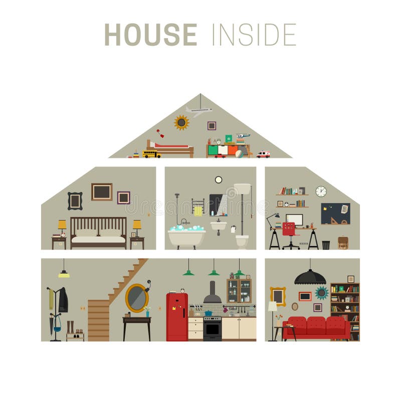 House inside interior. stock vector. Illustration of inside - 75989689