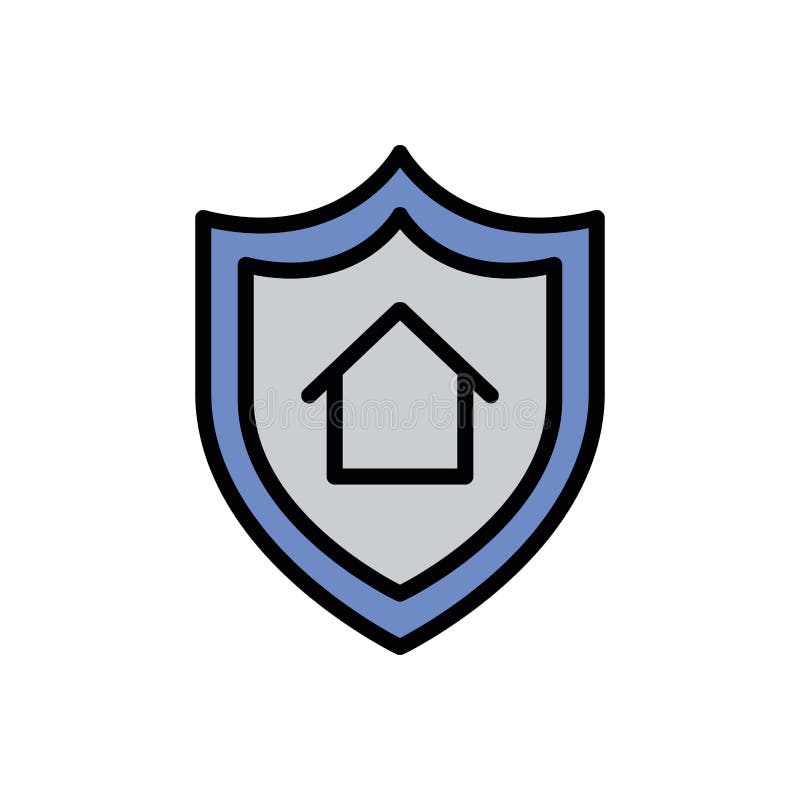 House Inside Shield Icon Fill Vector Design Stock Vector - Illustration ...