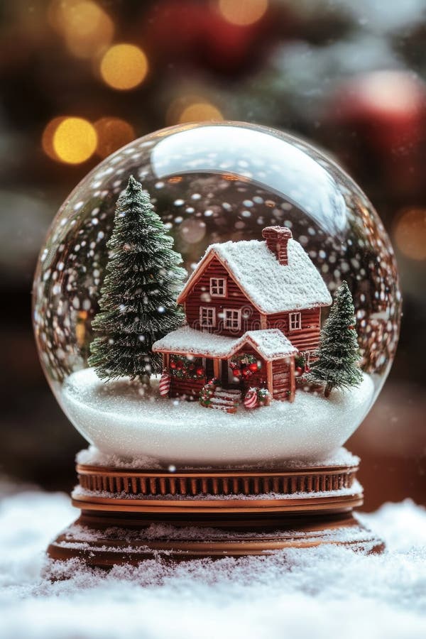 House Inside Snow Globe stock photo. Image of snow, seasonal - 380170810