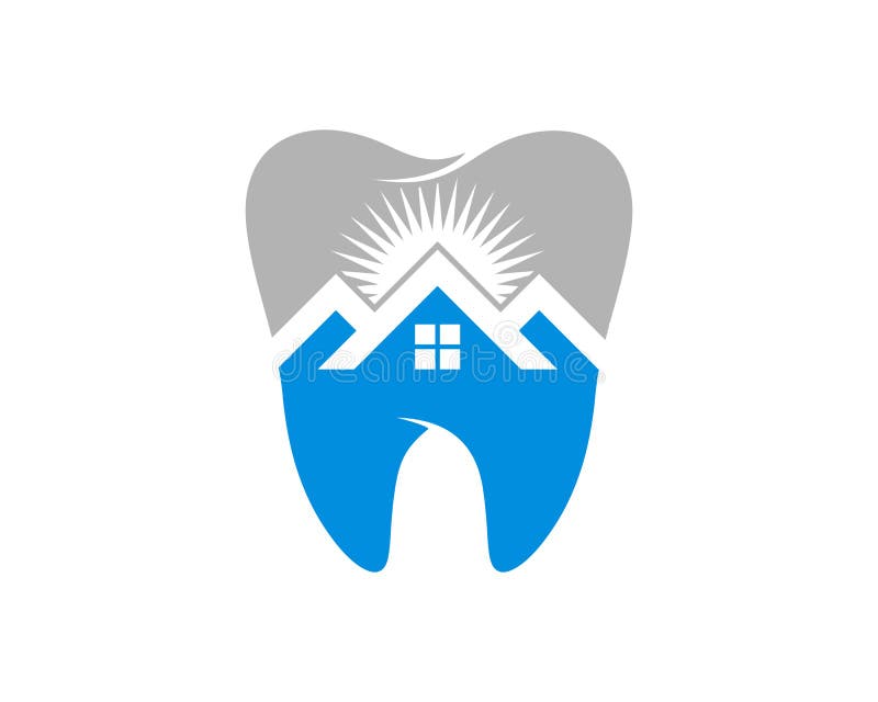 House Inside the Teeth Shape Stock Illustration - Illustration of tooth ...