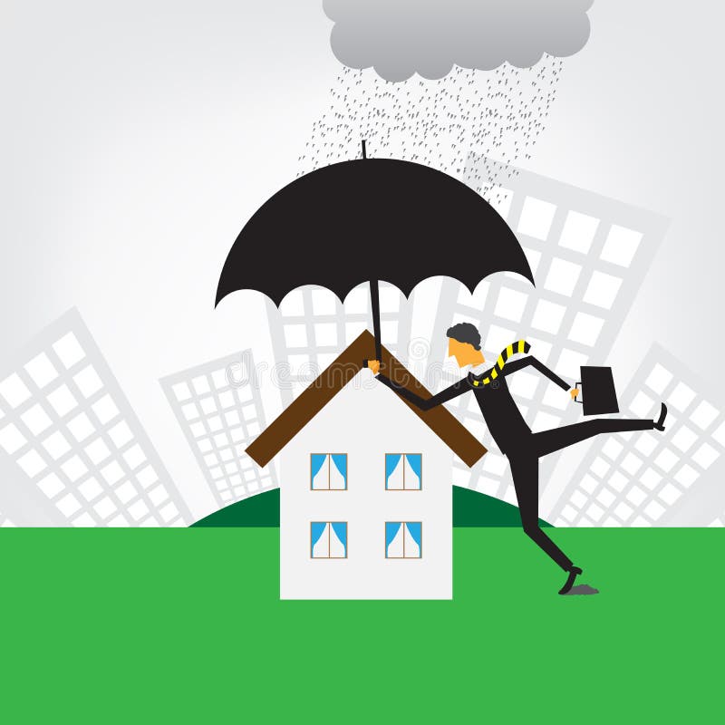 Vector House Insurance Concept in Flat Style Stock Vector ...