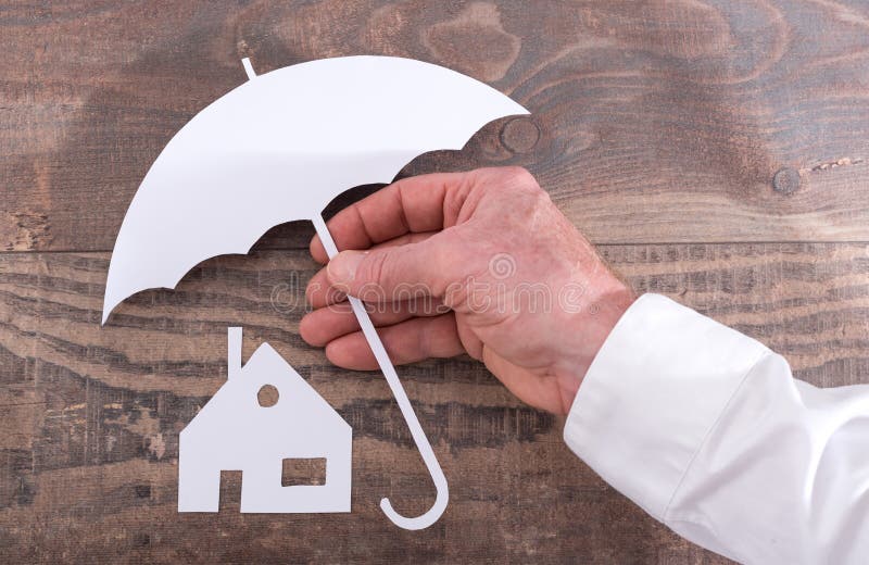 Home insurance concept stock image. Image of female, rain - 24562521