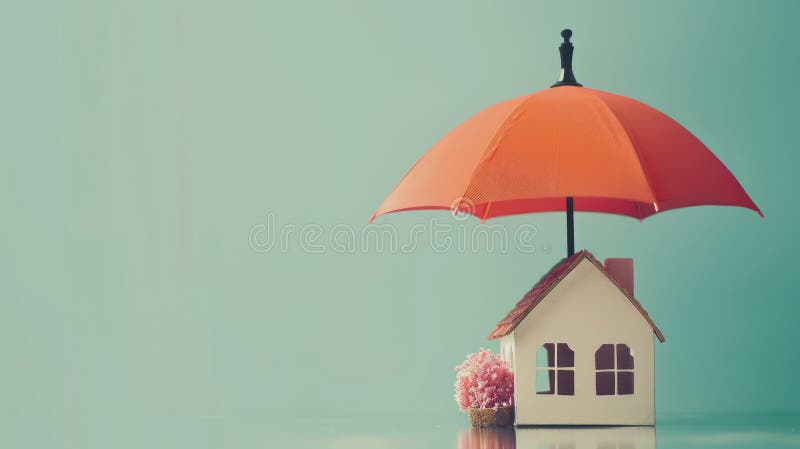 House Insurance Concept with House Model Stock Illustration ...