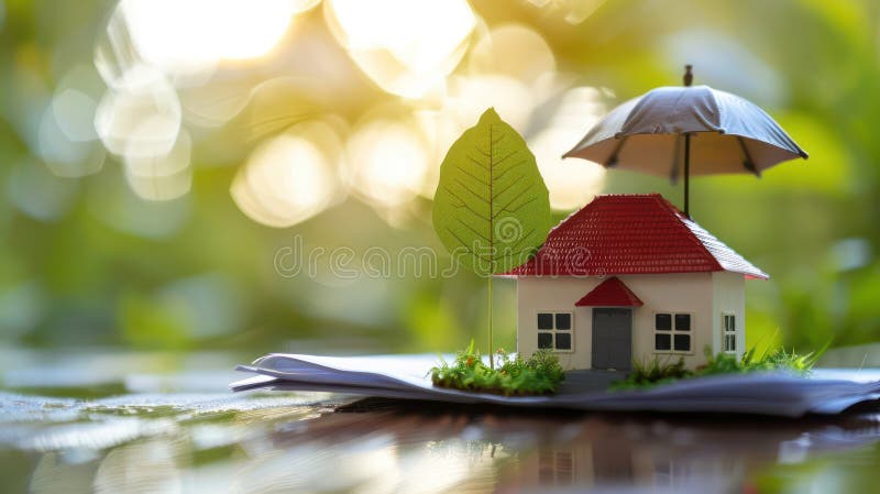 House Insurance Concept with House Model Stock Illustration ...