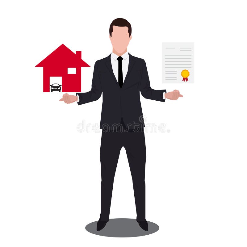 House Insurance Contract Colourful Vector Illustration Flat Style Stock ...