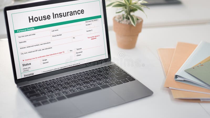 House Insurance Document Form Concept Stock Photo - Image of display ...