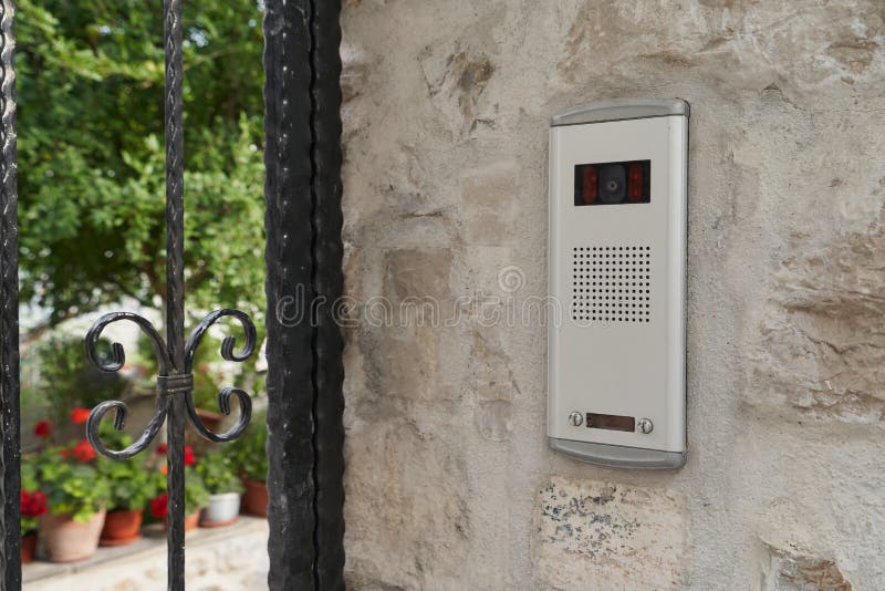 House Intercom System with Video Surveillance Stock Image - Image of ...